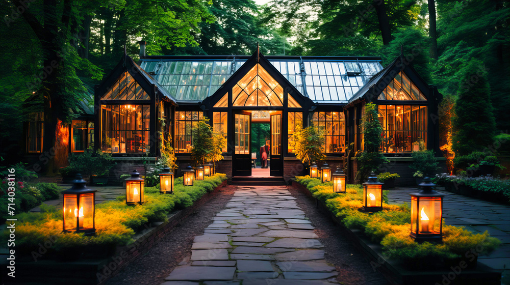 Embrace the beauty of nature with this charming greenhouse setting. The ...