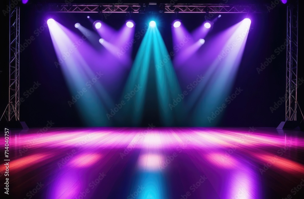 Modern Dance Stage Light Background With Spotlight Illuminated For Modern Dance Production Stage