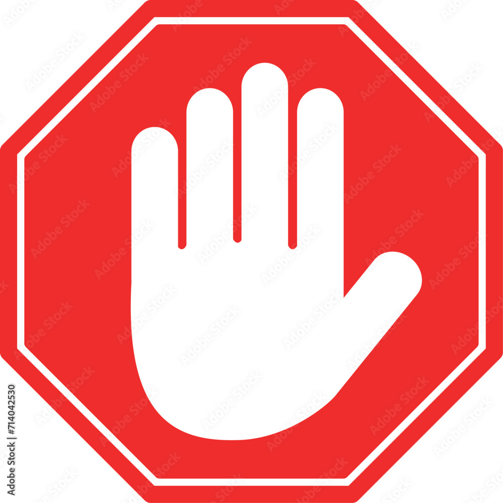 Hand Stop sign SVG Cut File for Cricut and Silhouette, EPS ,Vector, PNG ...