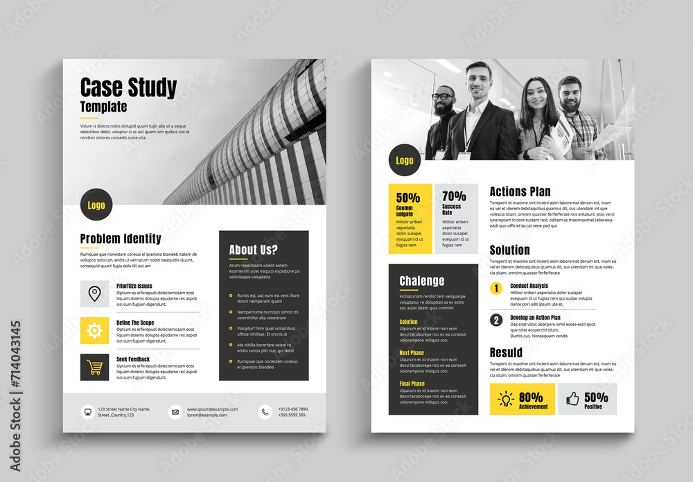 Case Study Flyer Template Stock Template | Adobe Stock