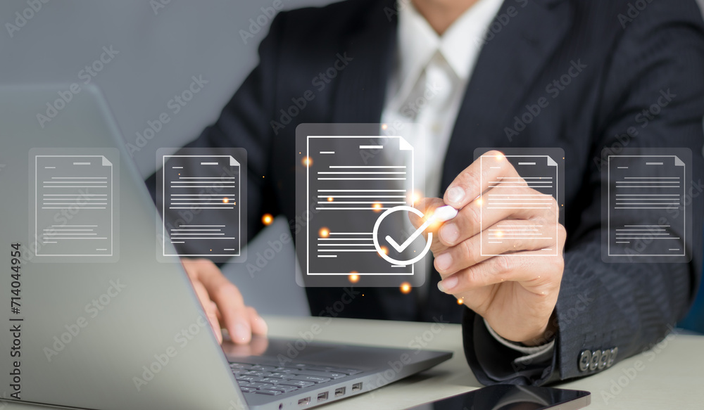 The check mark symbol represents the standard quality control, ISO ...