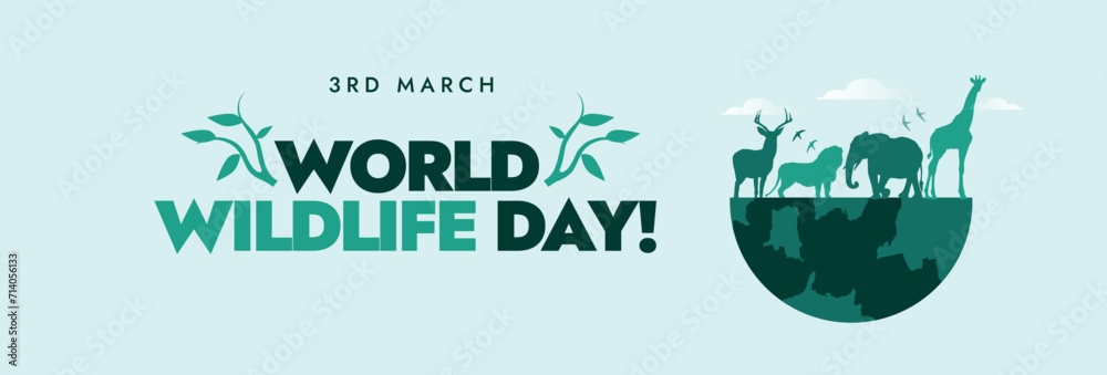 World Wildlife Day. March 3rd, World Wildlife day cover banner with ...
