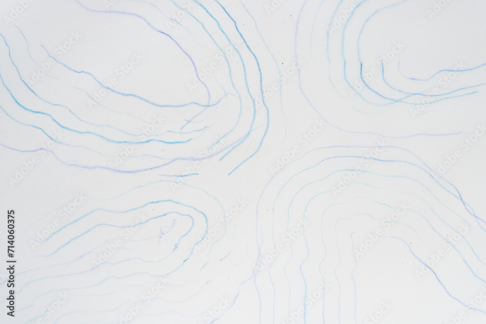 faint squiggly blue lines nearly in parallel on blank tracing paper ...