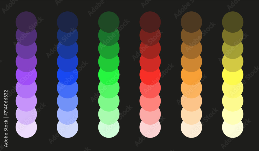 Guide to the primary color palette. A palette of main colors. Stock ...