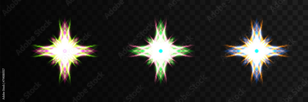 Christian symbols of the cross, luminous intertwining lines on a ...