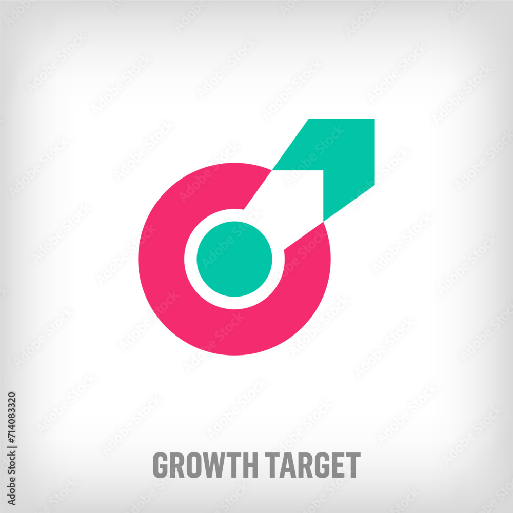 Growth arrow and target logo design. Uniquely designed color ...