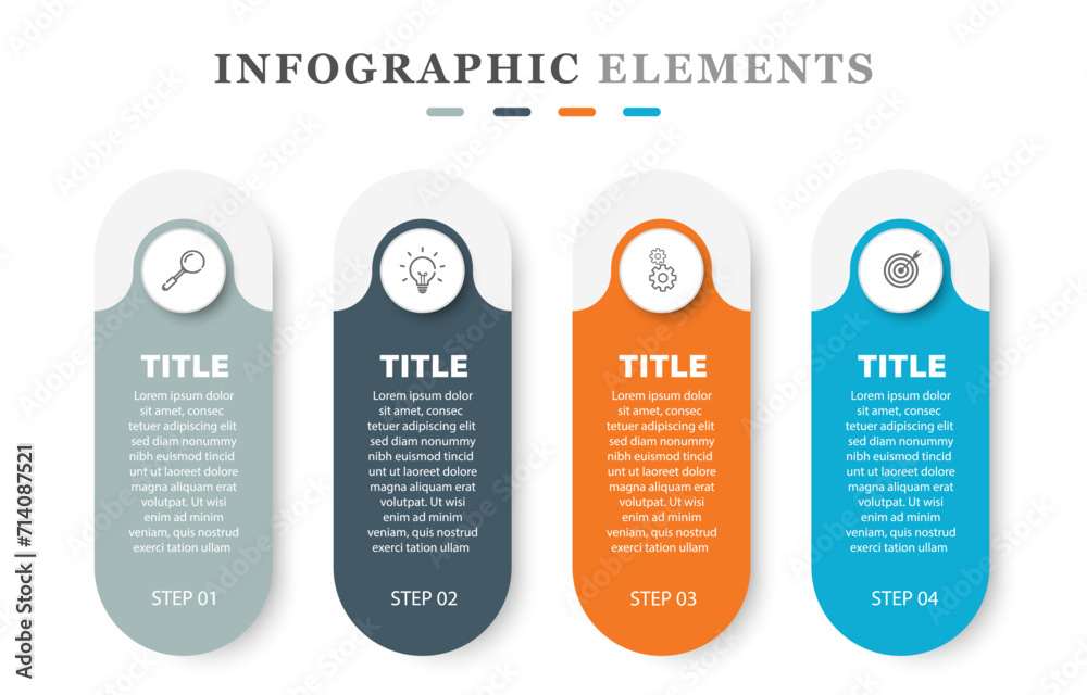 Vector infographic format with steps. Can be used for process diagrams ...