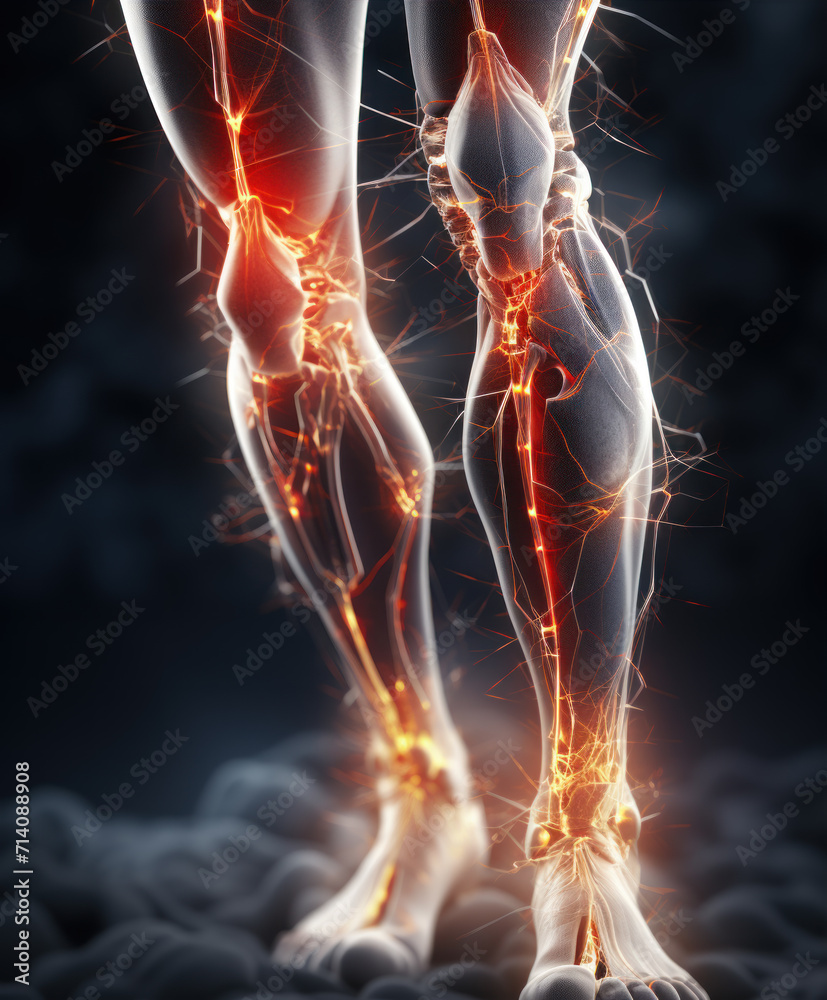 Structure of the human nervous system Shows the style of electric ...