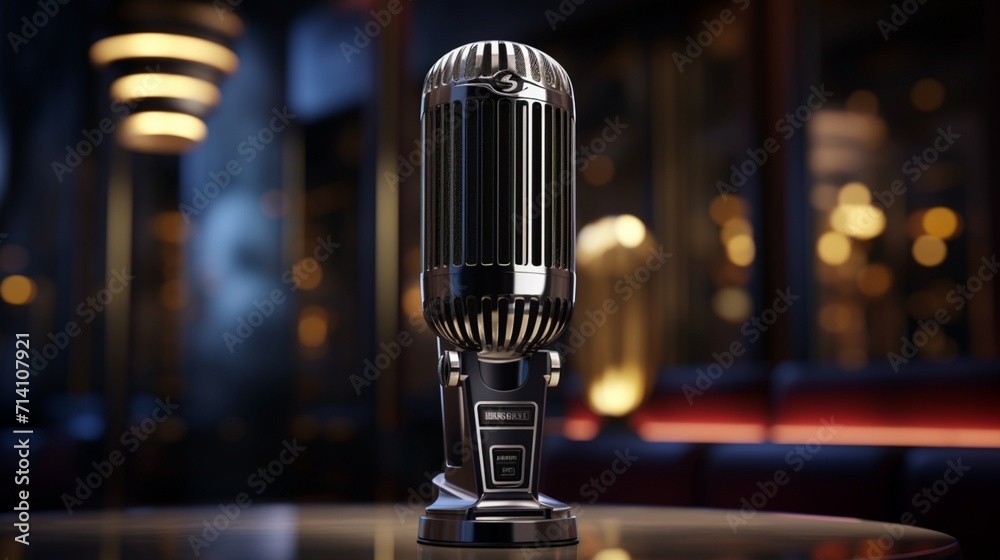 a sleek microphone rendered in hyper-realistic 8k resolution capturing ...