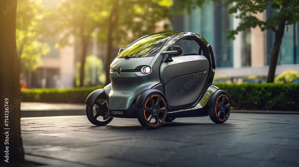 Small electric micro car. Due to the super compact size of the cars ...