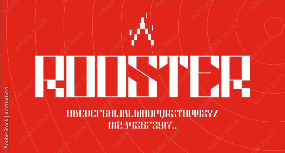 ROOSTER FONT VECTOR UPPERCASE HIGH UNIQUE MASCULINE EDITABLE Stock ...