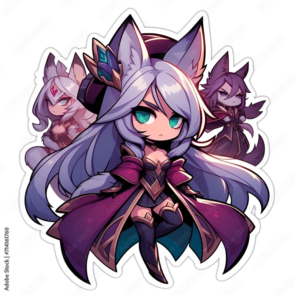 League of Legends female character illustration, sticker. Stock ...