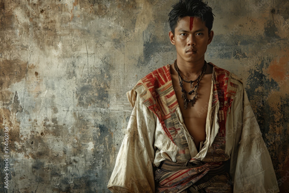 Filipino man in national clothes from history of Philippines realistic ...