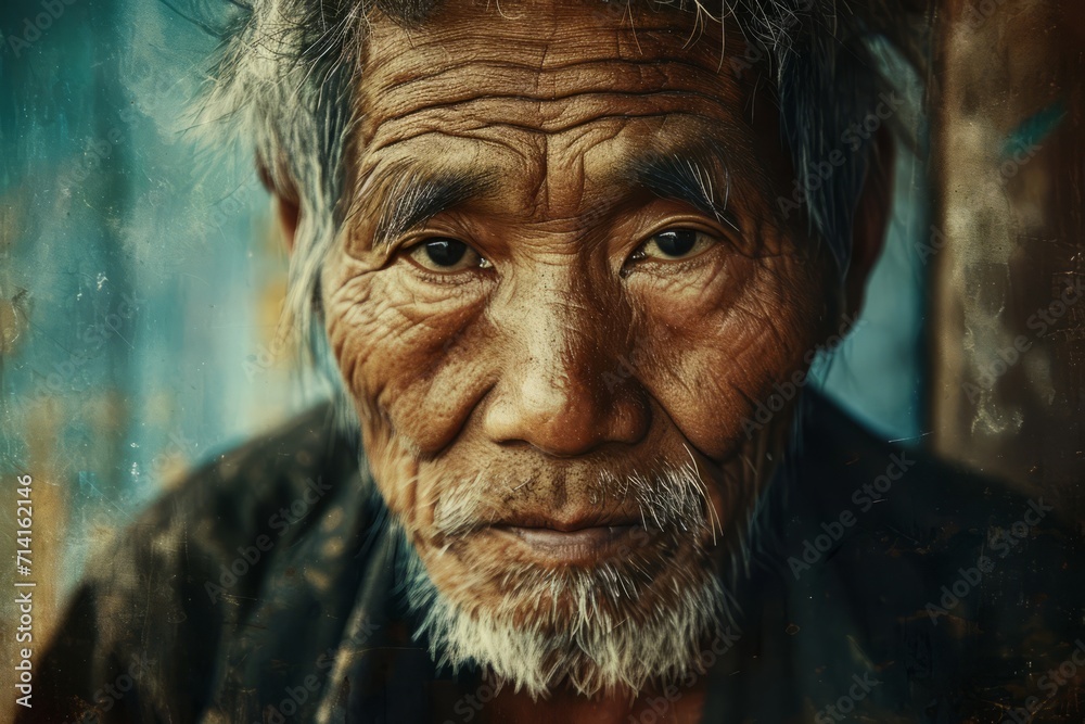 Filipino old man in national clothes portrait close up from history of ...