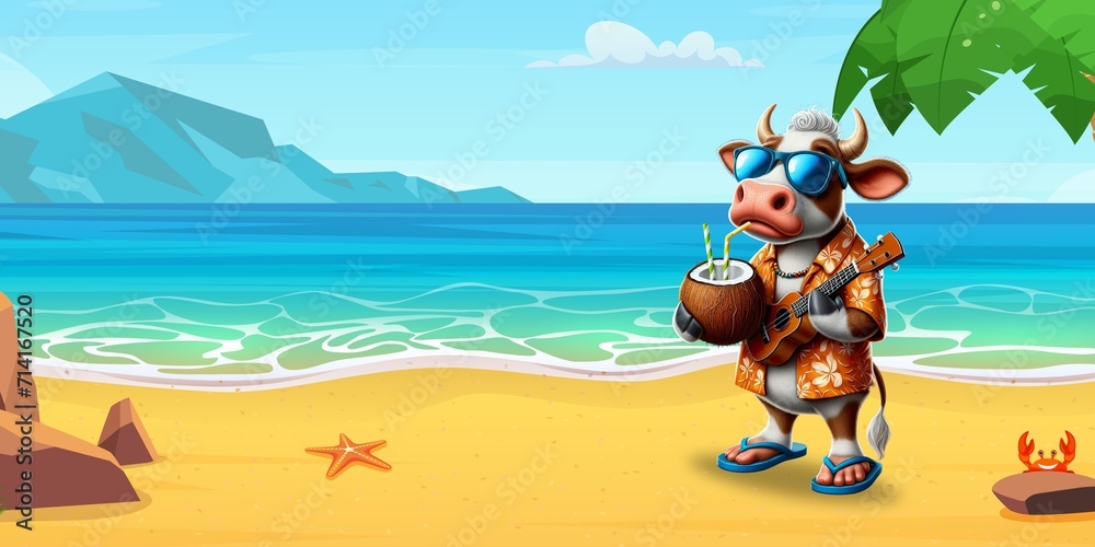 Cow vacation Beach holidays cow drinking cocktail beach maldives ...