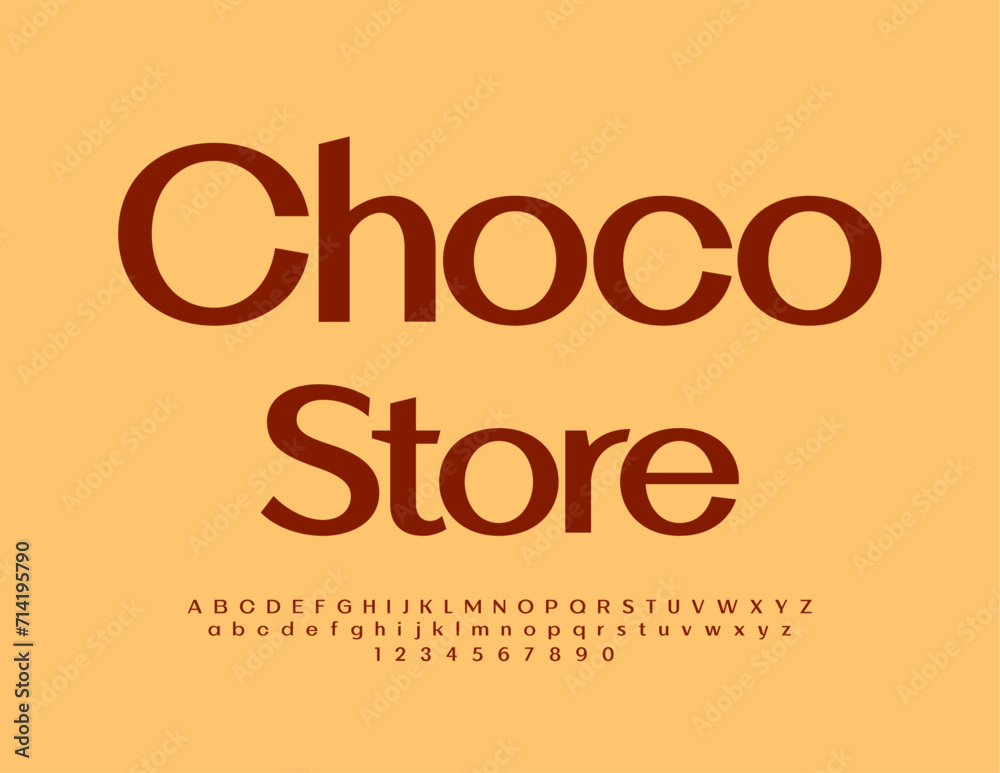 Vector advertising logo Choco Store. Stylish Brown Font. Modern ...