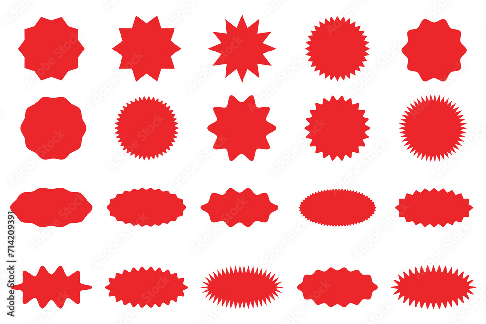 Set of 20 Starburst red sticker set - collection of special offer sale ...
