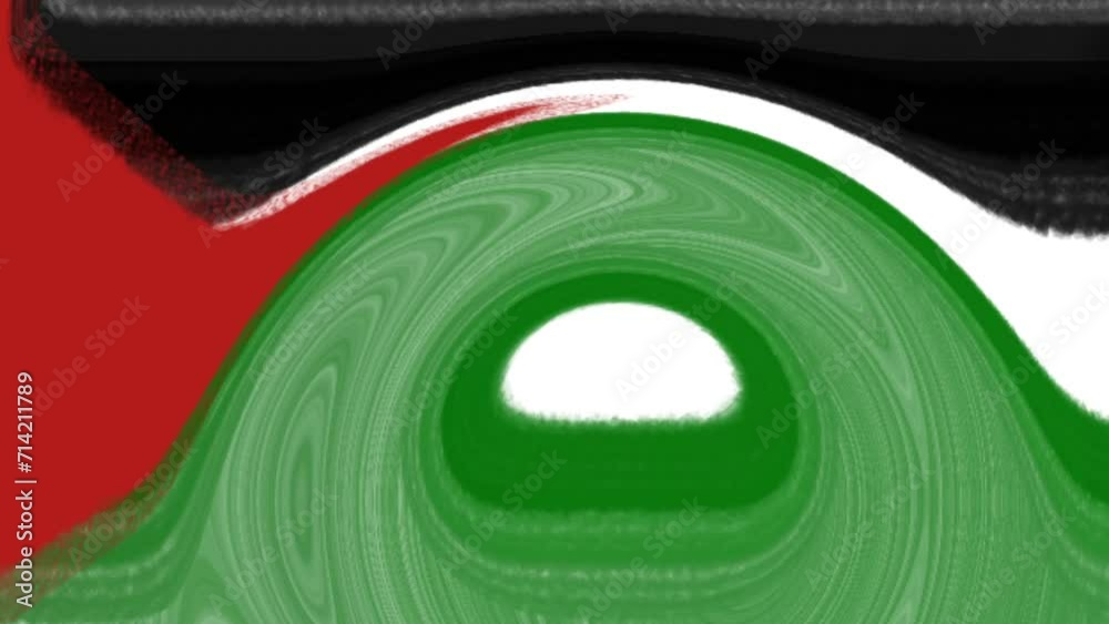 The animated video illustration of the Palestinian flag with the ...