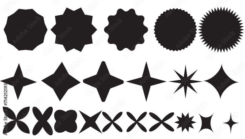 Star burst sticker vector set. Stars collection. Star icons. Starburst ...