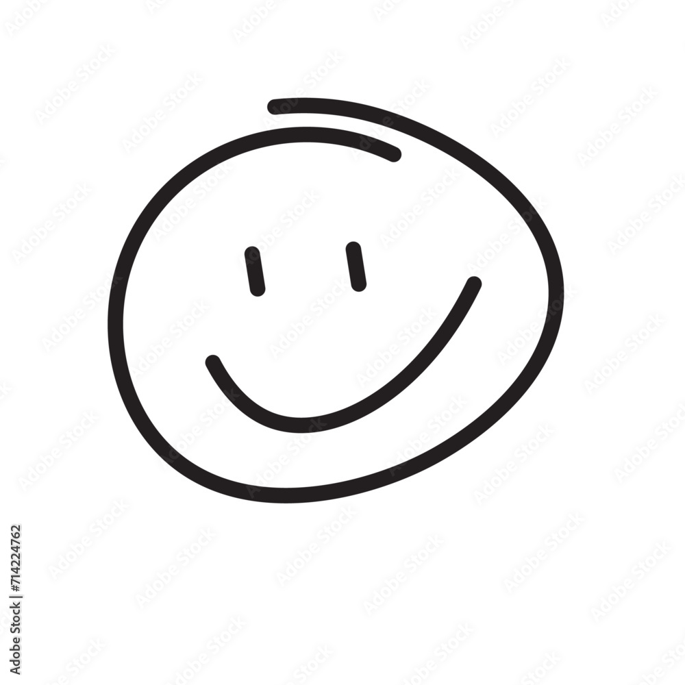 appy face vector, emoji, expression. Irregular shapes made with marker ...