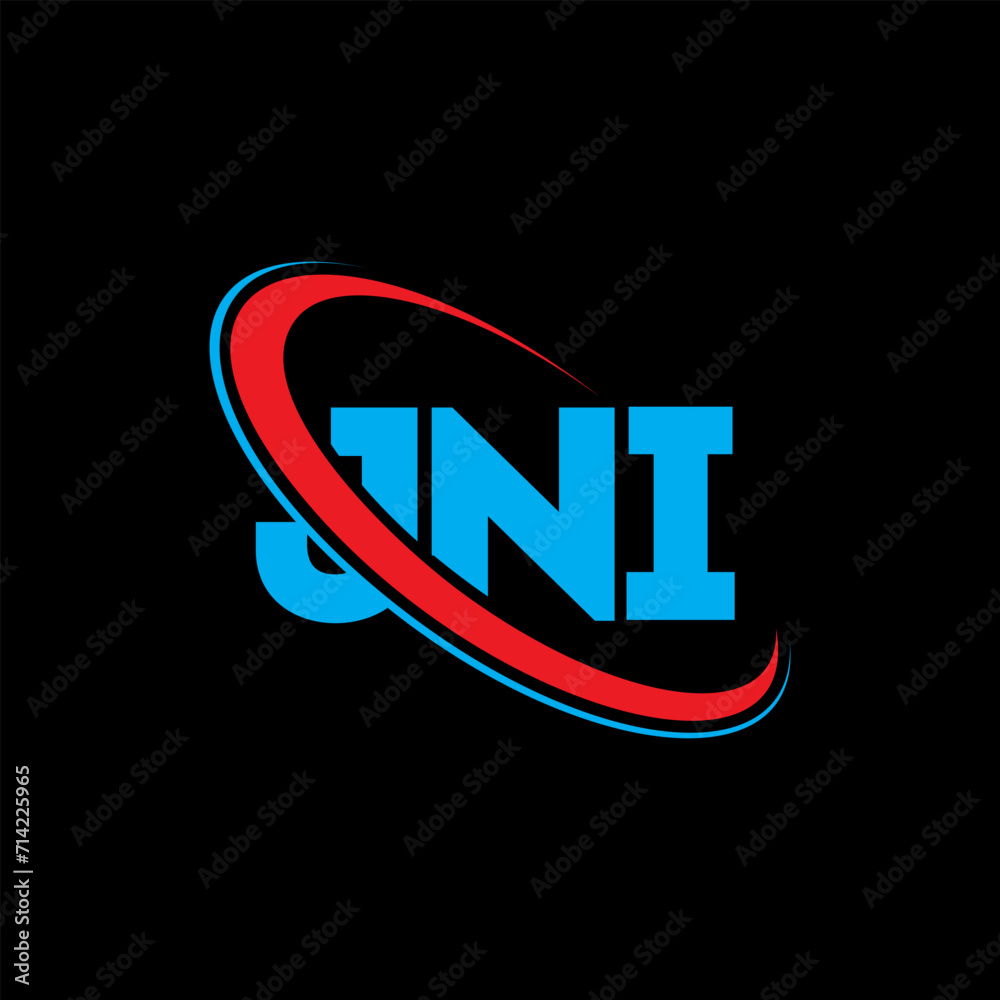 JNI logo. JNI letter. JNI letter logo design. Initials JNI logo linked with circle and uppercase ...