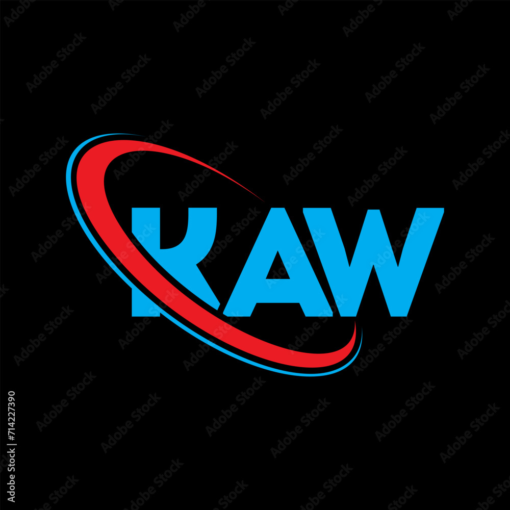 KAW logo. KAW letter. KAW letter logo design. Intitials KAW logo linked ...