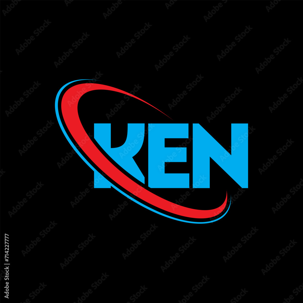 KEN logo. KEN letter. KEN letter logo design. Initials KEN logo linked ...