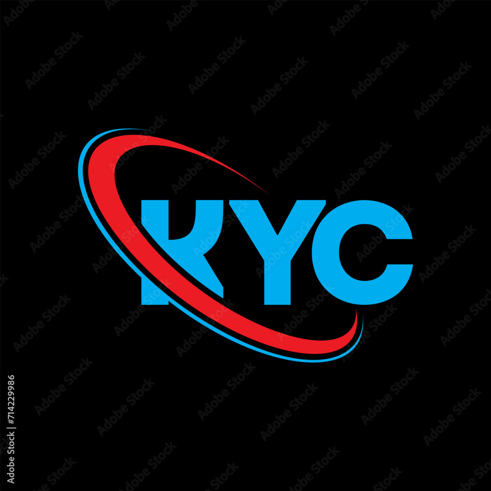 KYC logo. KYC letter. KYC letter logo design. Initials KYC logo linked ...
