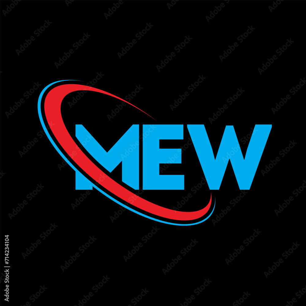 MEW logo. MEW letter. MEW letter logo design. Initials MEW logo linked ...