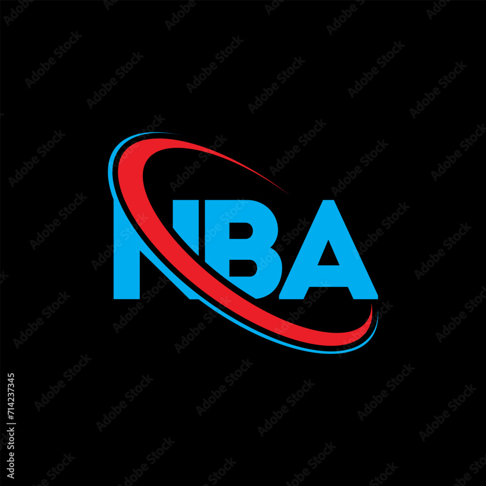 NBA logo. NBA letter. NBA letter logo design. Intitials NBA logo linked ...
