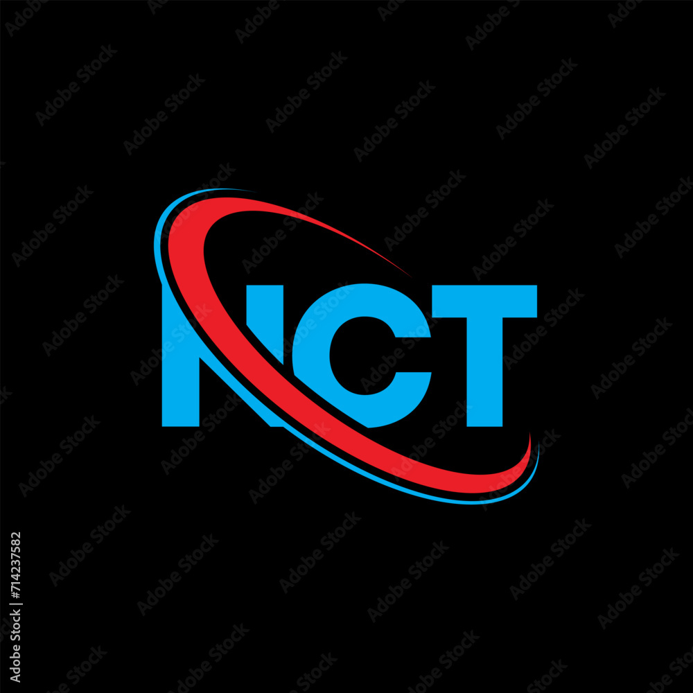 NCT logo. NCT letter. NCT letter logo design. Intitials NCT logo linked ...