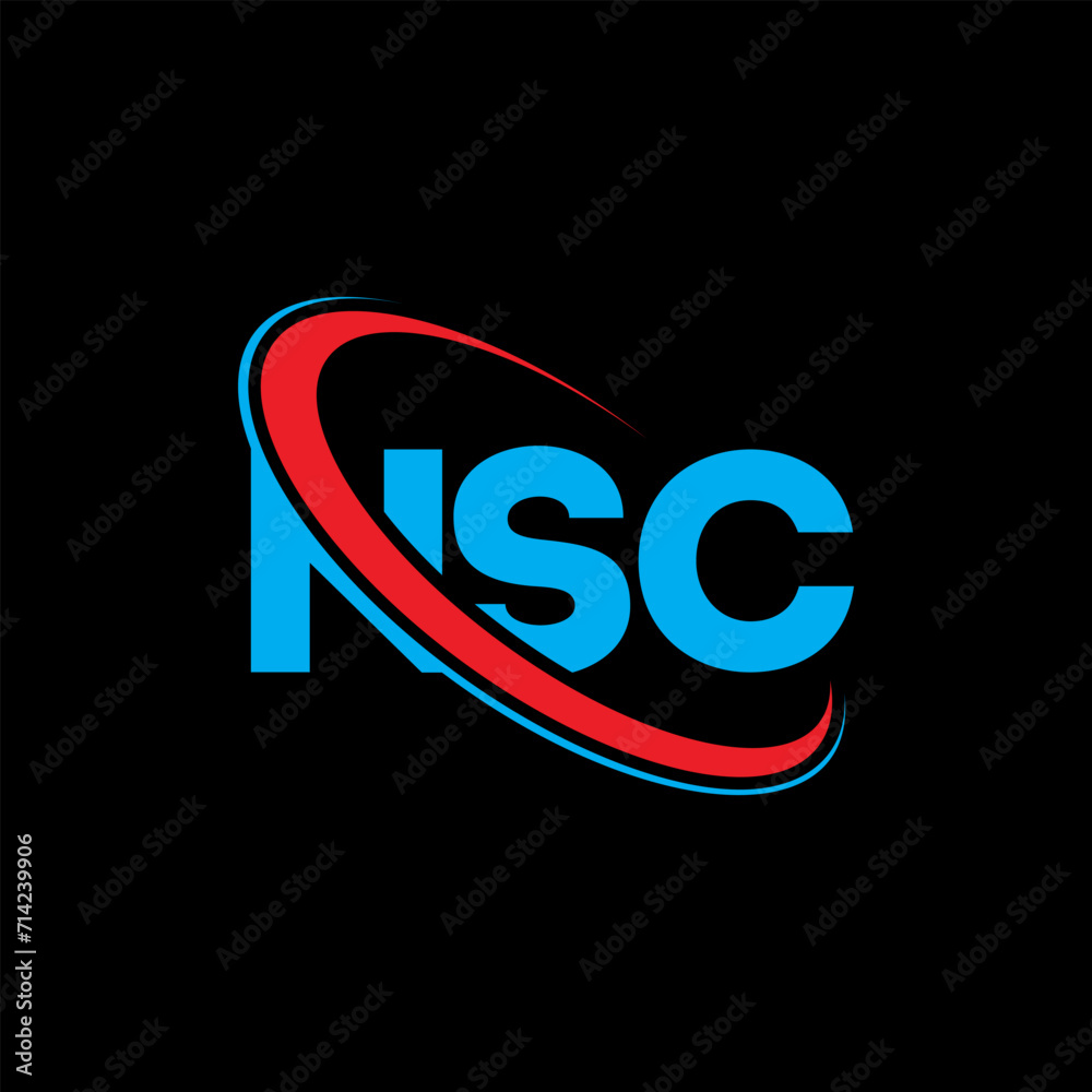 NSC logo. NSC letter. NSC letter logo design. Initials NSC logo linked ...