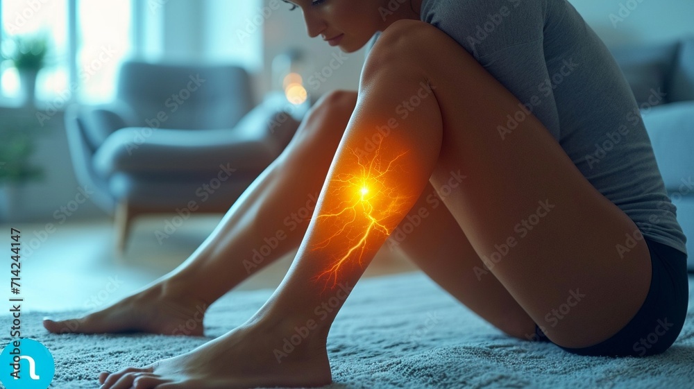 Swelling of knee joint generative ai Stock Illustration | Adobe Stock