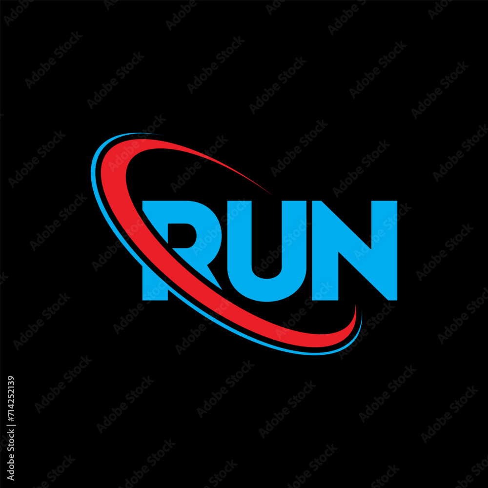 RUN logo. RUN letter. RUN letter logo design. Initials RUN logo linked ...