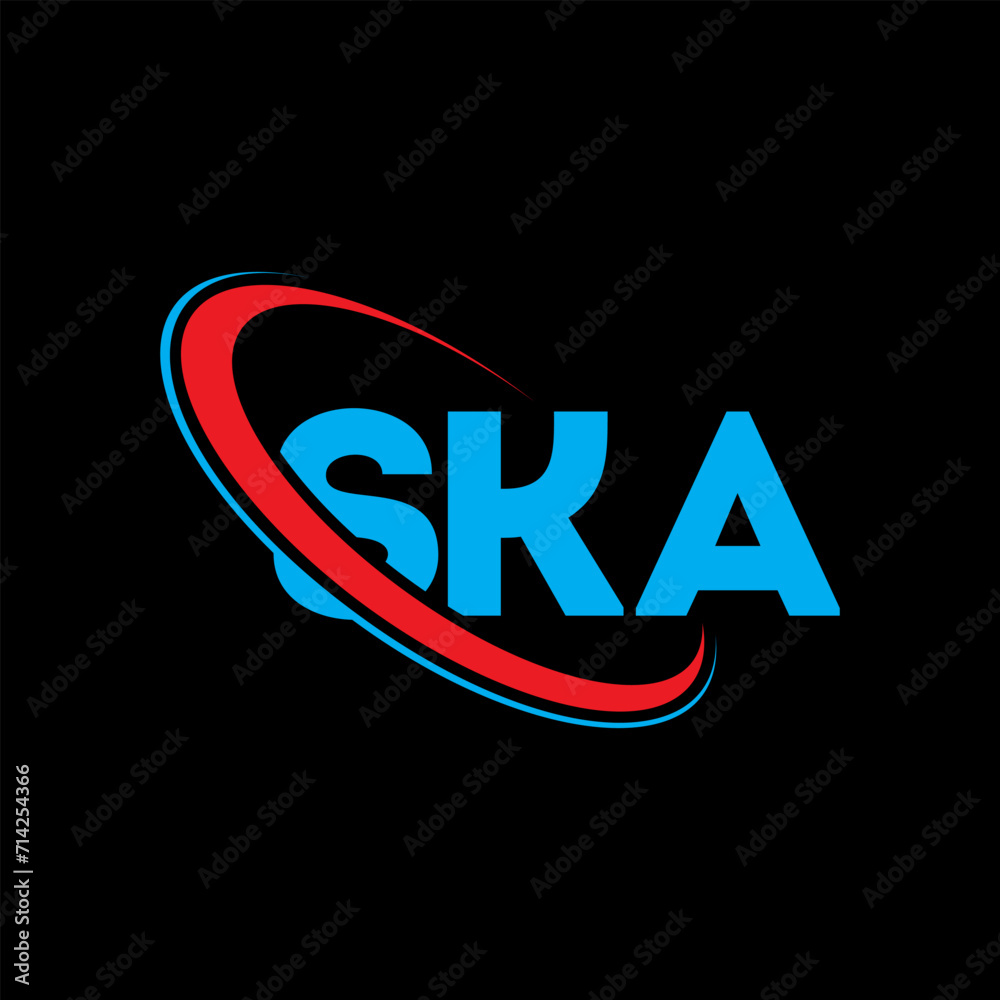 SKA logo. SKA letter. SKA letter logo design. Initials SKA logo linked ...
