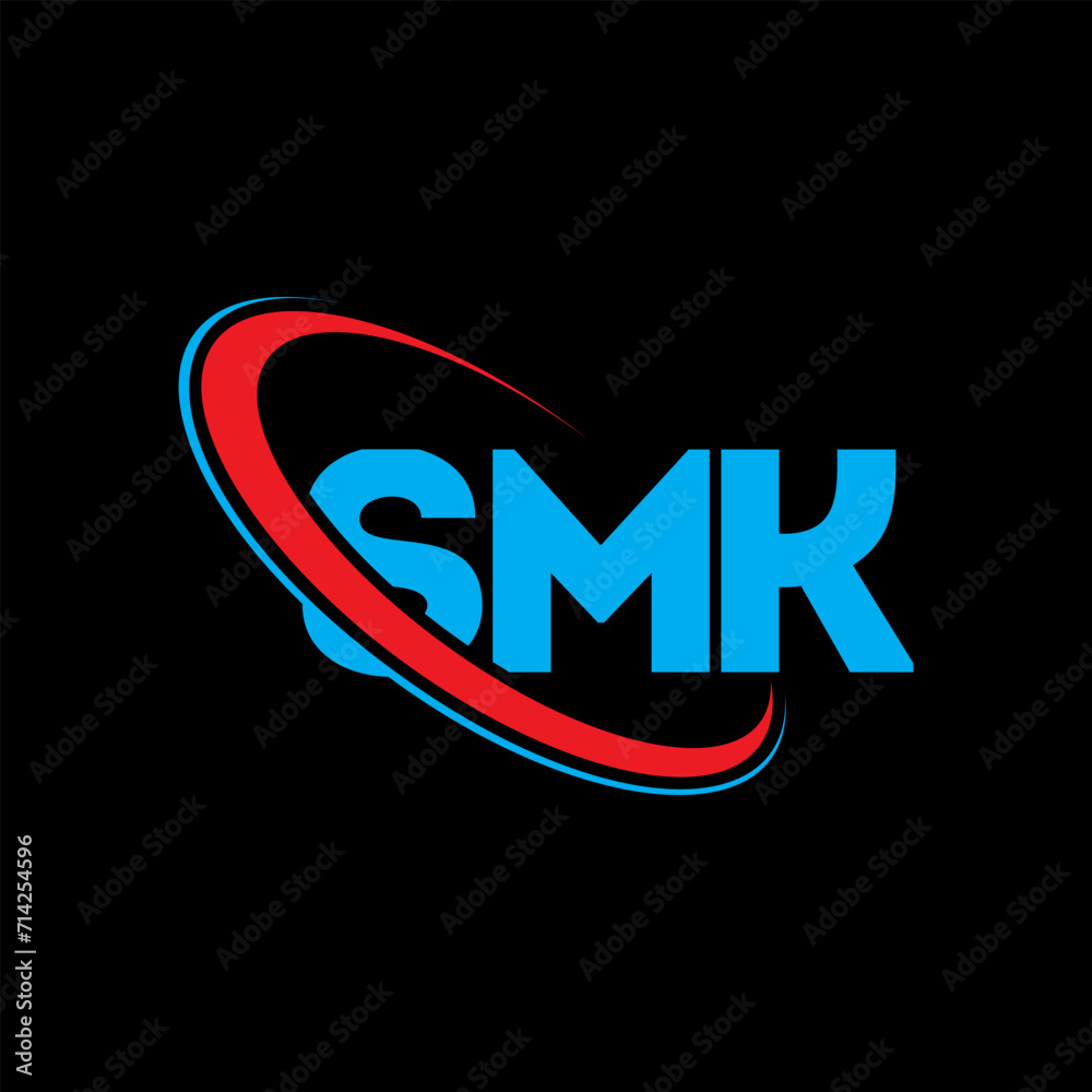 SMK logo. SMK letter. SMK letter logo design. Initials SMK logo linked ...