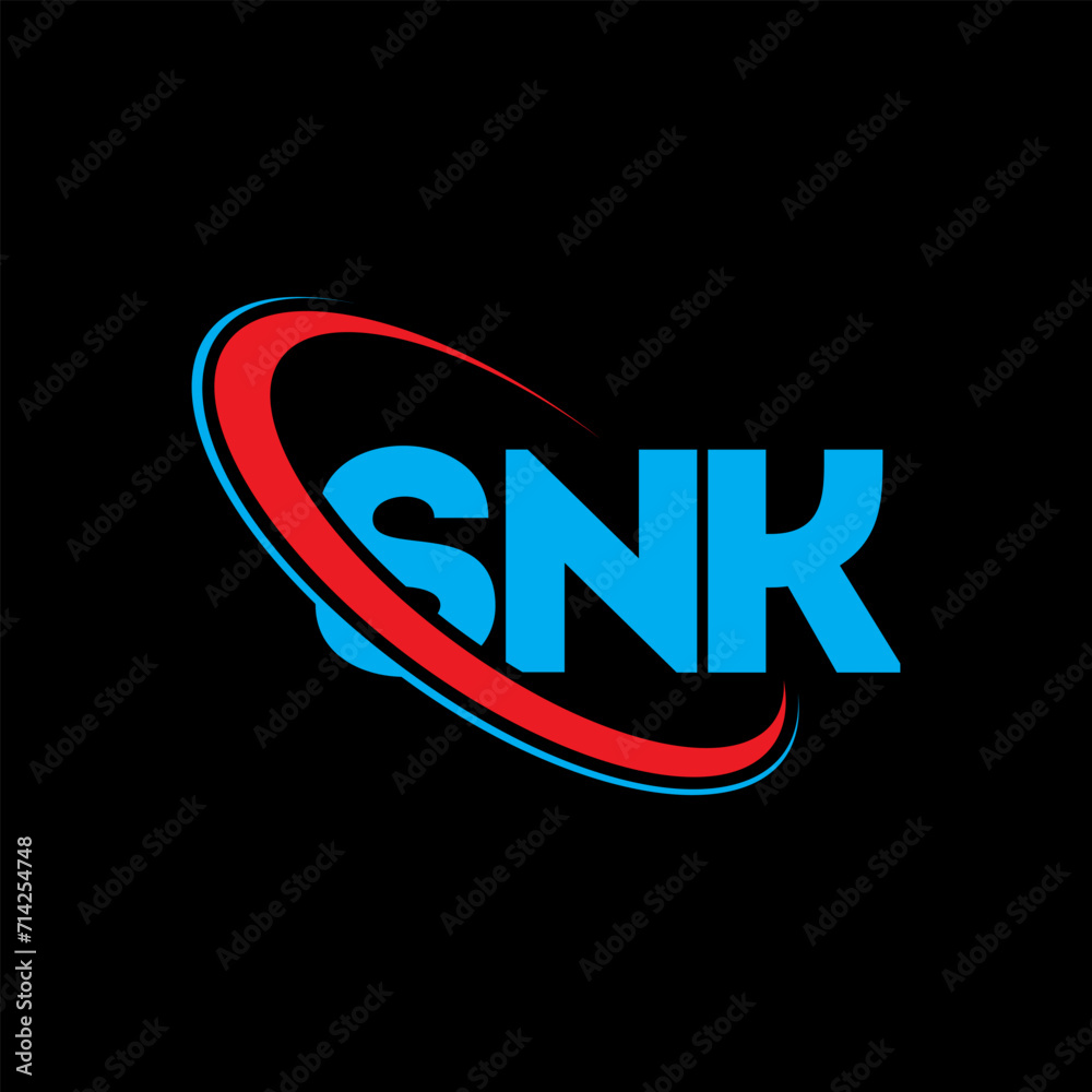 SNK logo. SNK letter. SNK letter logo design. Initials SNK logo linked ...