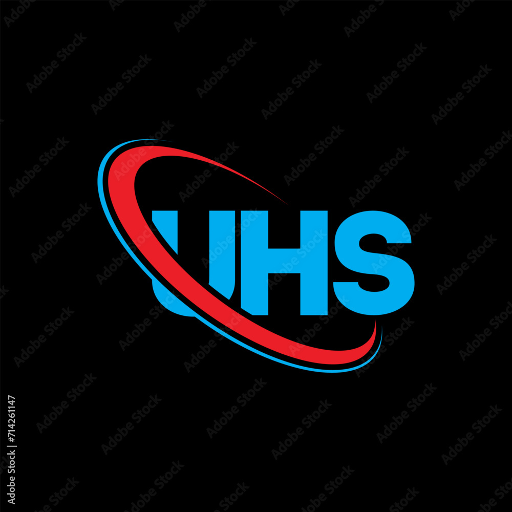 UHS logo. UHS letter. UHS letter logo design. Initials UHS logo linked ...