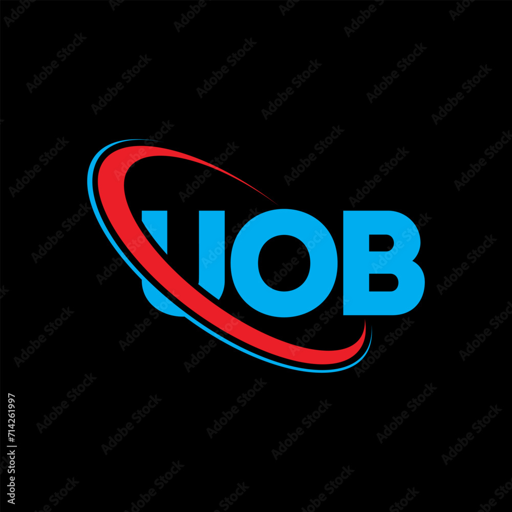 UOB logo. UOB letter. UOB letter logo design. Initials UOB logo linked ...