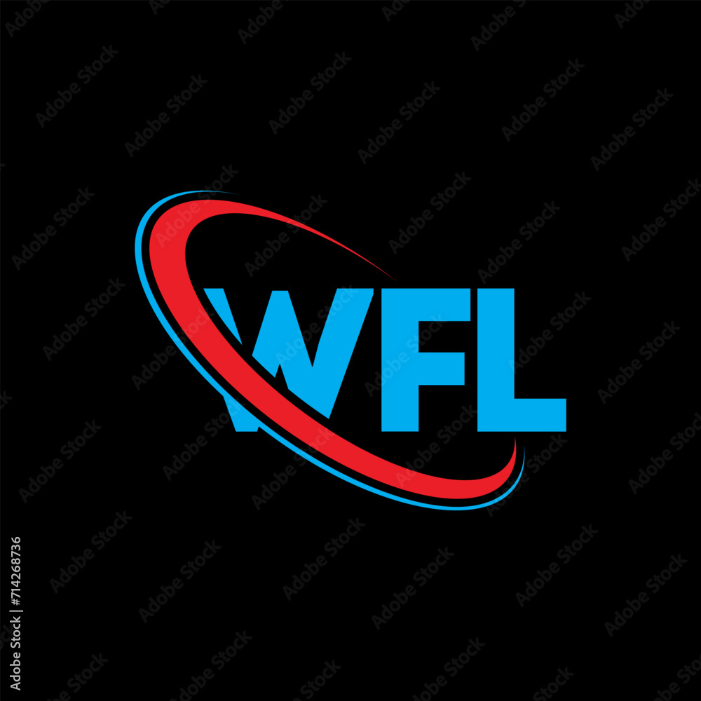 WFL logo. WFL letter. WFL letter logo design. Initials WFL logo linked ...