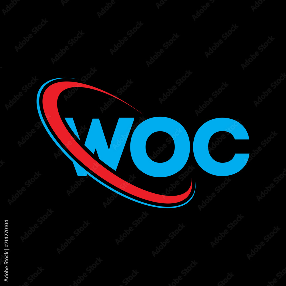 WOC logo. WOC letter. WOC letter logo design. Initials WOC logo linked ...