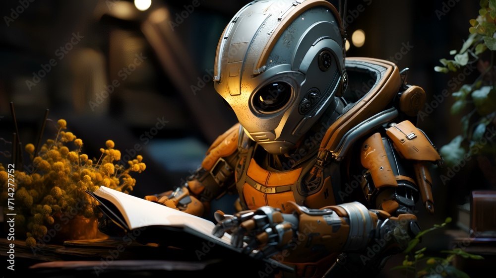 AI Robot - Artificial Intelligence Chatbot in Thoughtful Pose Stock ...