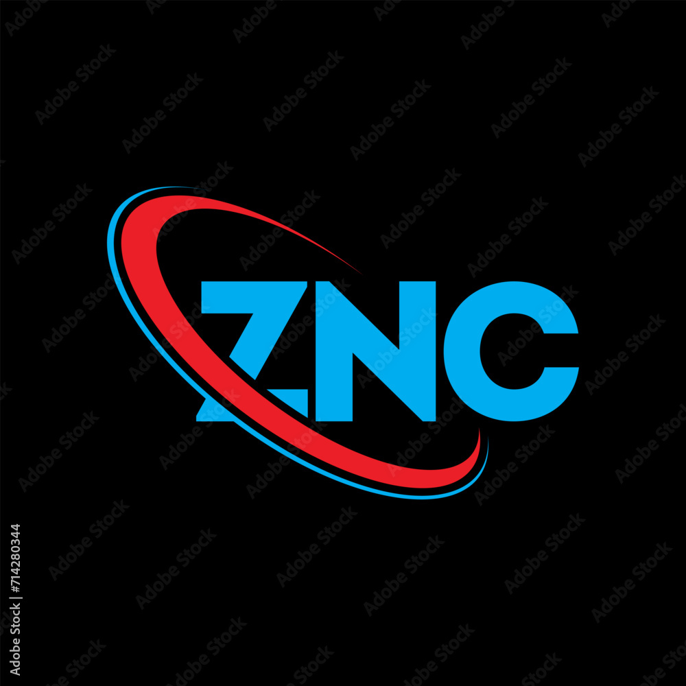 ZNC logo. ZNC letter. ZNC letter logo design. Initials ZNC logo linked ...