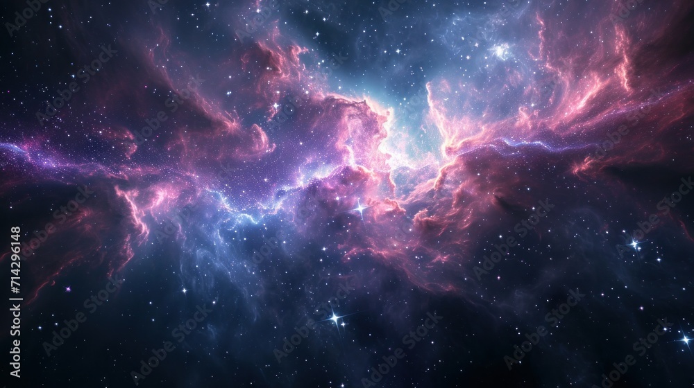 3d rendering. Space wallpaper and background. Universe with stars ...