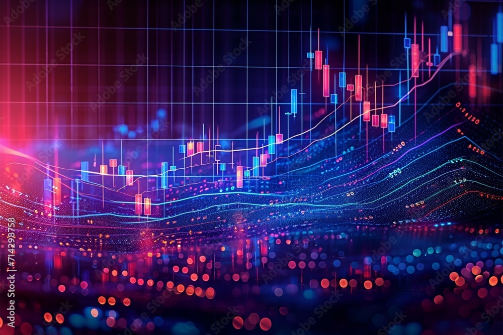 Financial trajectory stock chart with a dotted line signals growth ...