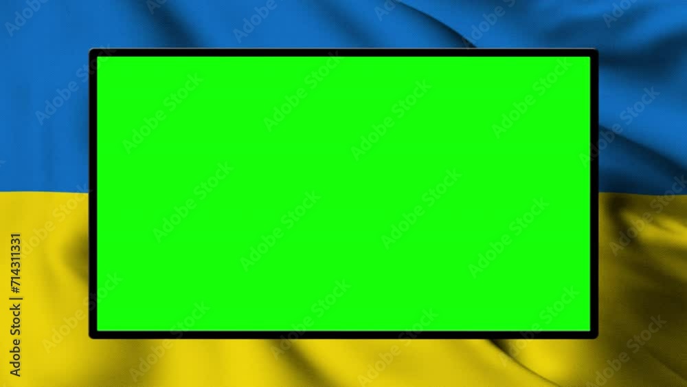 Large screen isolated from the alpha channel with the ukrainian flag ...