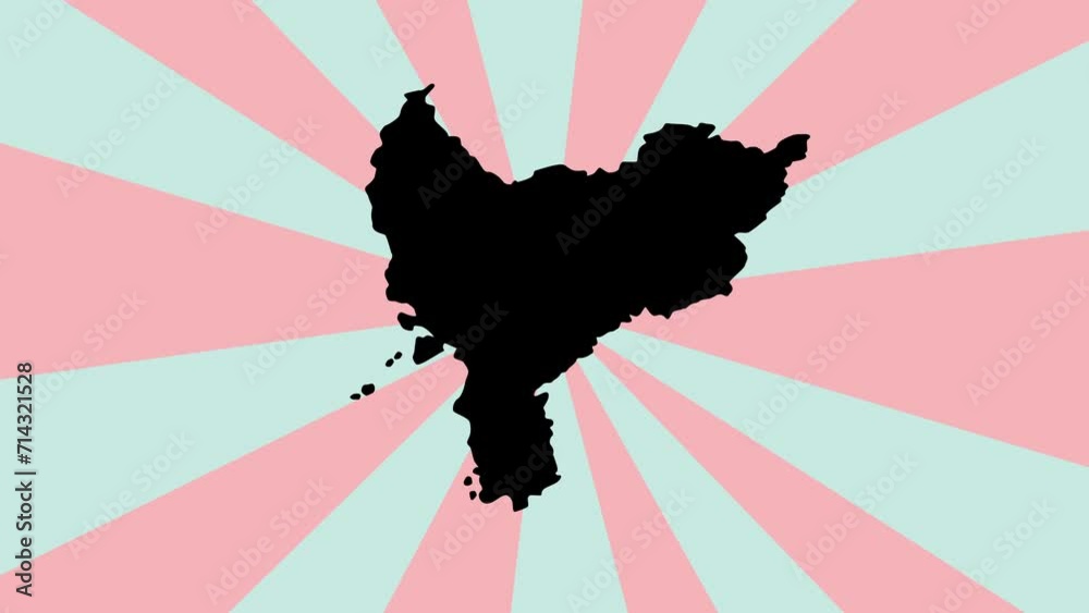 Animated map of West Kalimantan province in Indonesia with a rotating ...