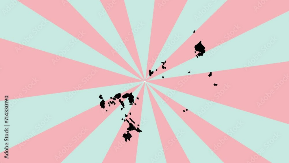 Animated map of the Riau Islands in Indonesia with a rotating ...