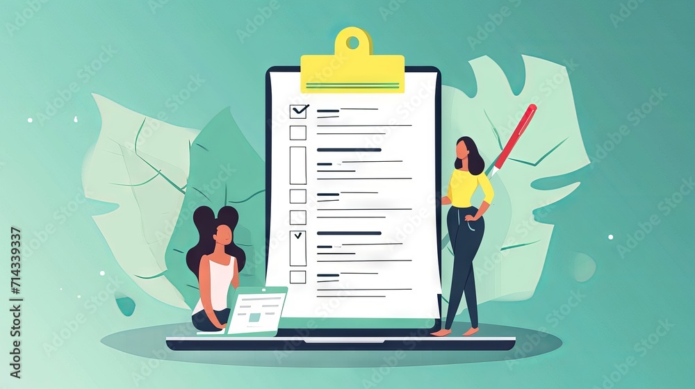 Checklist and dashboard task management verification Stock Photo ...