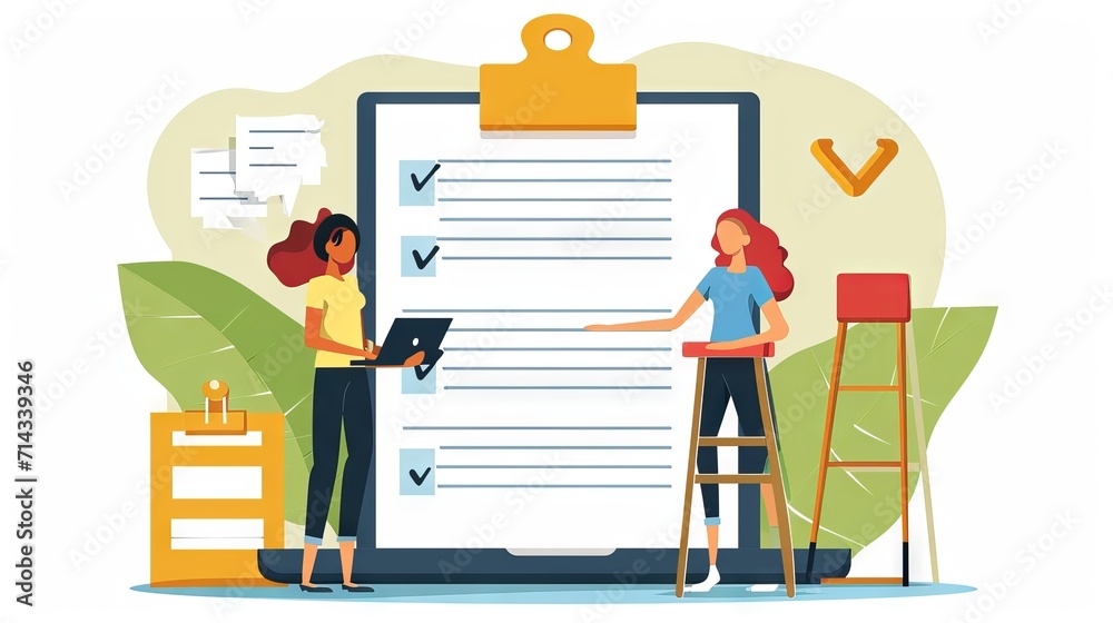 Checklist and dashboard task management verification Stock Photo ...